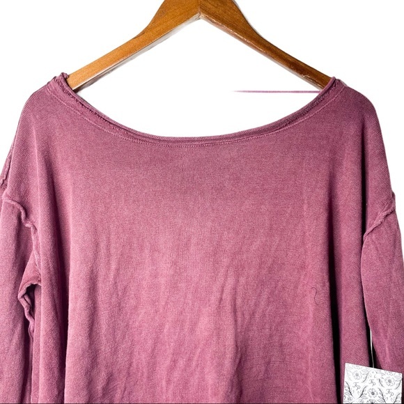 Free People | Tops | Nwt We The Free Amaryllis Oversized Tee Sangria | Poshmark